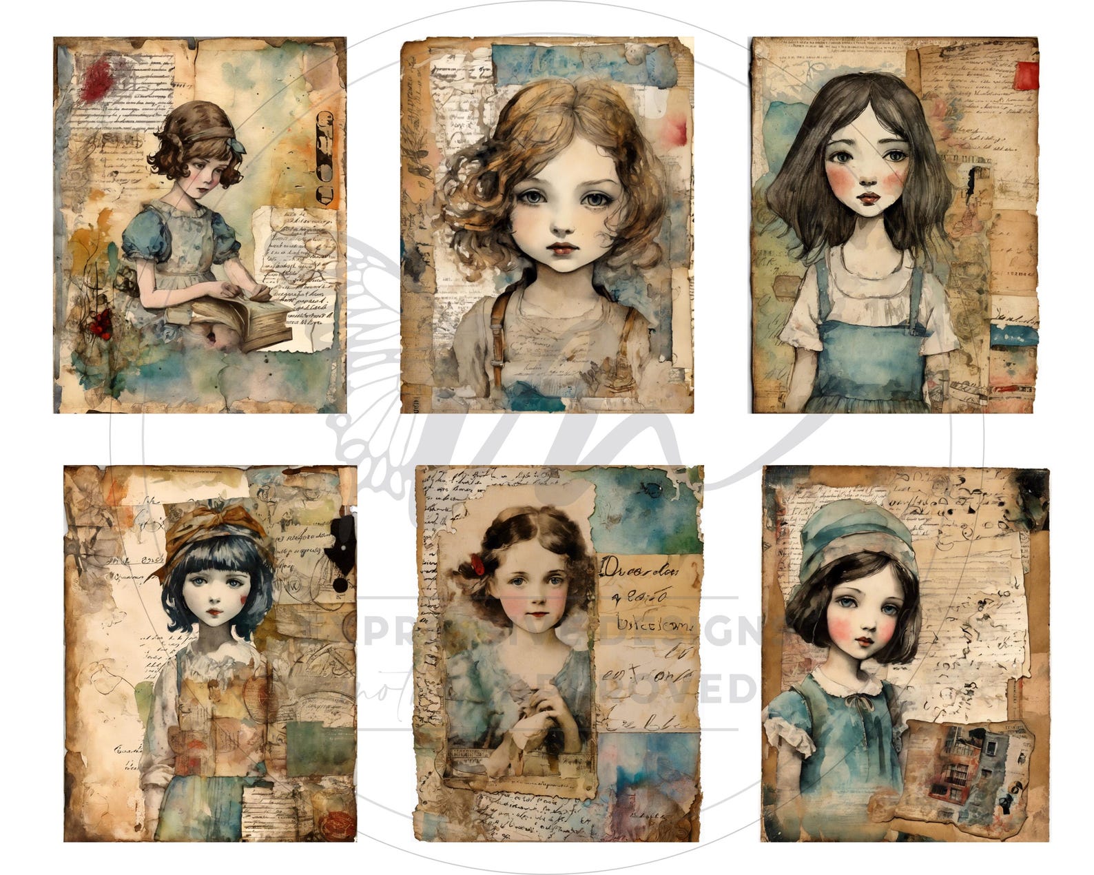 Girls of Curiosity Junk Journal Images, Whimsical Collage Art, Whimsy ...