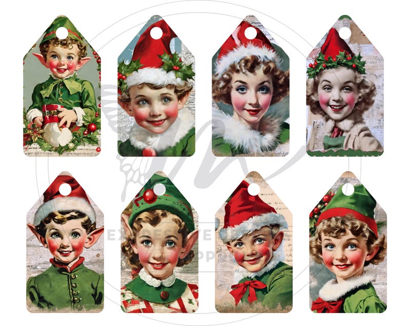 Christmas Elf Images, Christmas Ephemera, Christmas Elf Scrapbook ...