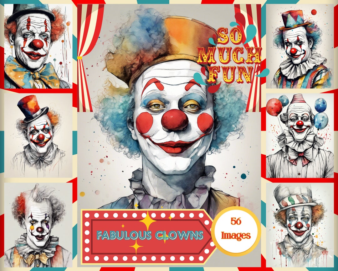 Clown Junk Journal Images, Clown Images, Clown Digital Art, Clown ...