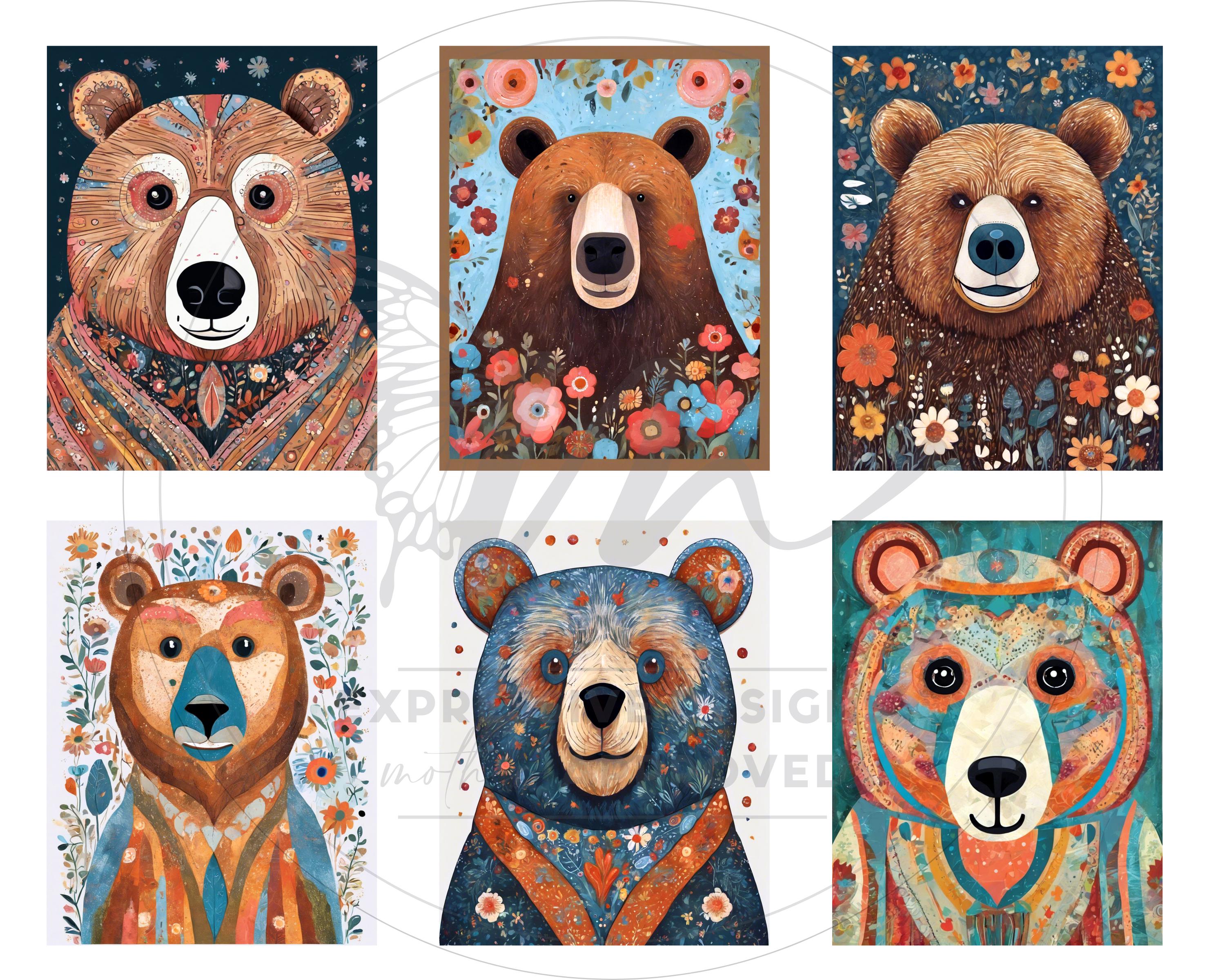 Bear Junk Journal, Bear Images, Bear Digital Art, Bear Printable, Bear ...