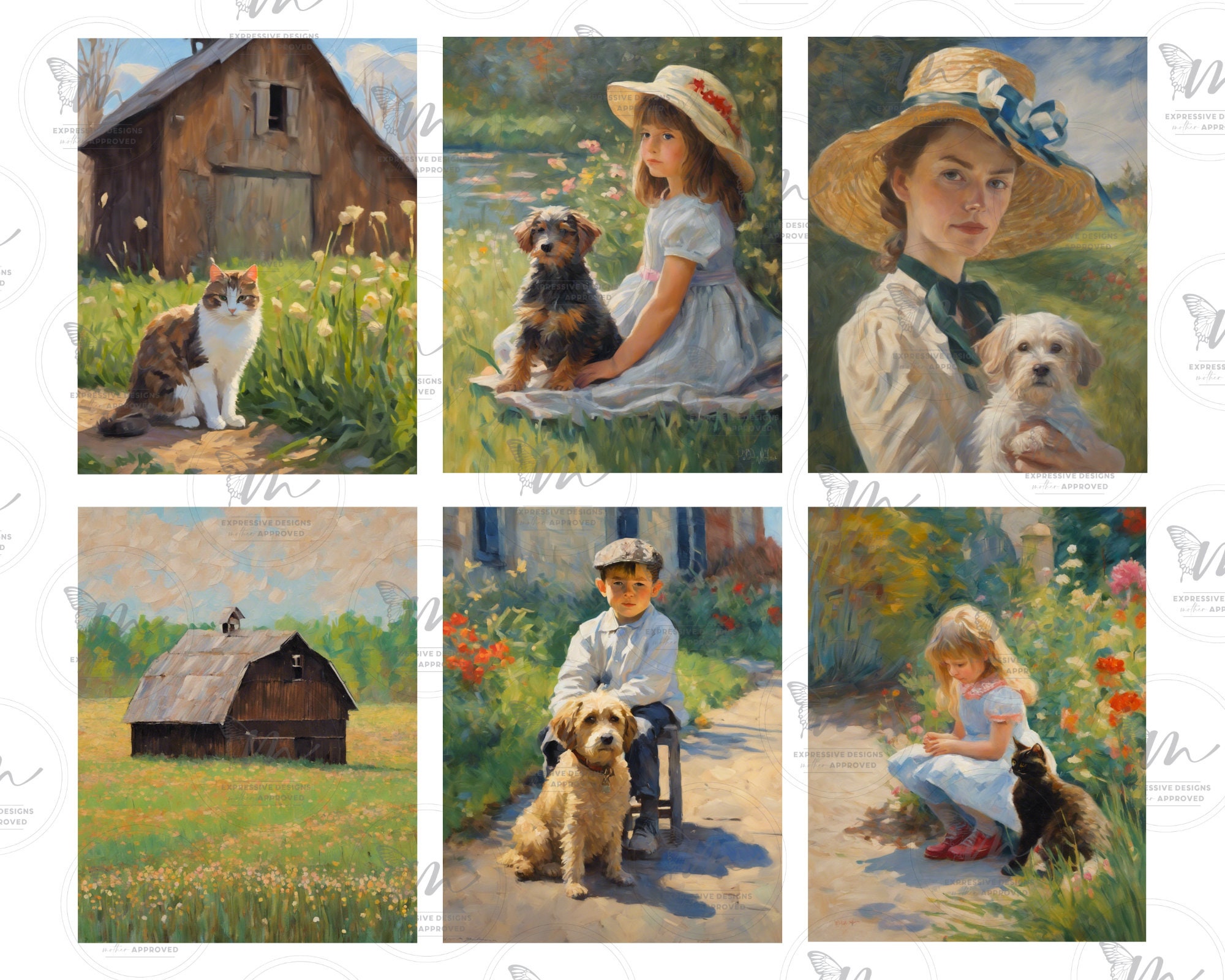 Printable Vintage Spring Images | Set of Spring Images | Country Field ...