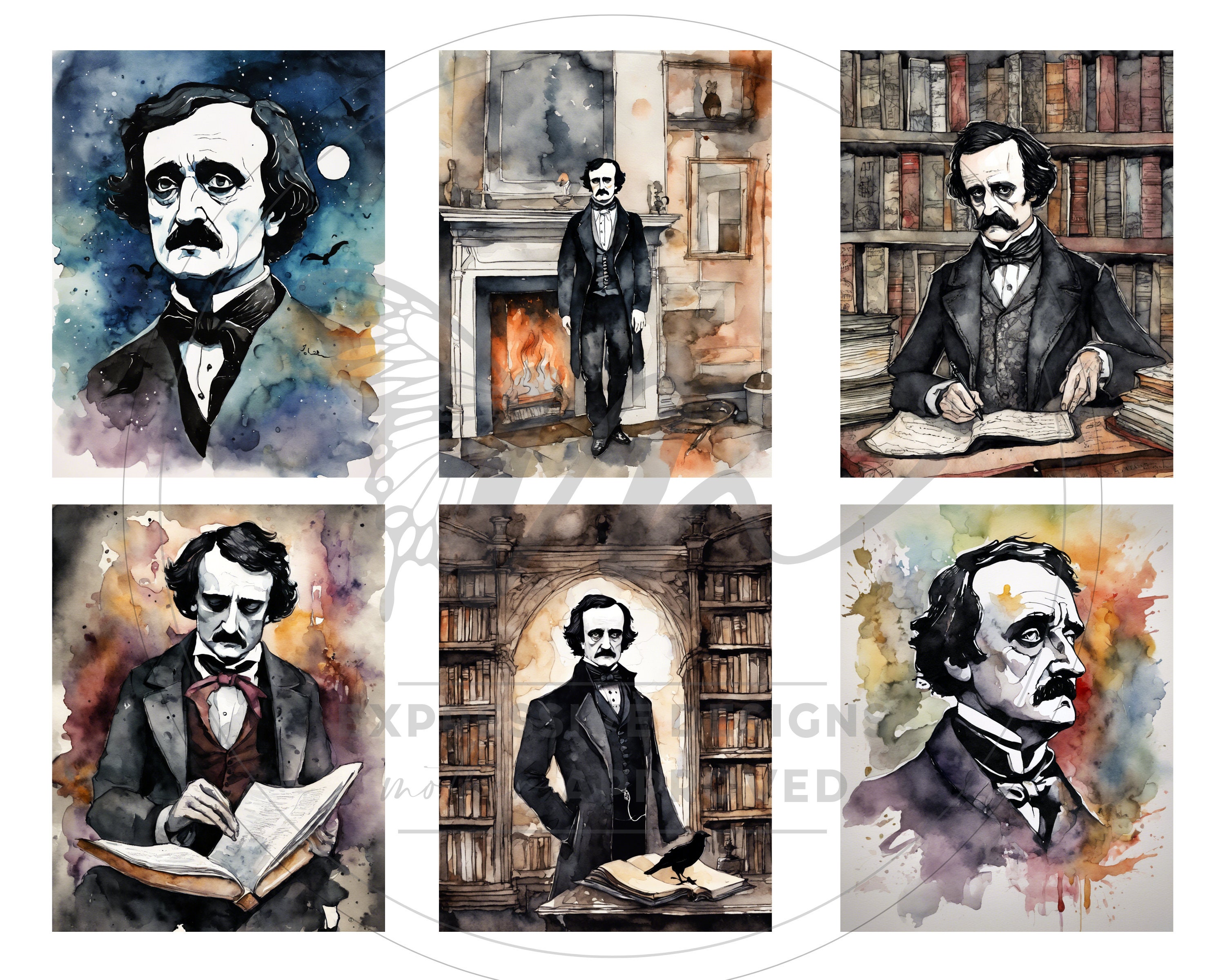 Poe Junk Journal Images, Edgar Allan Poe Images, Poe Digital Art, Poe ...