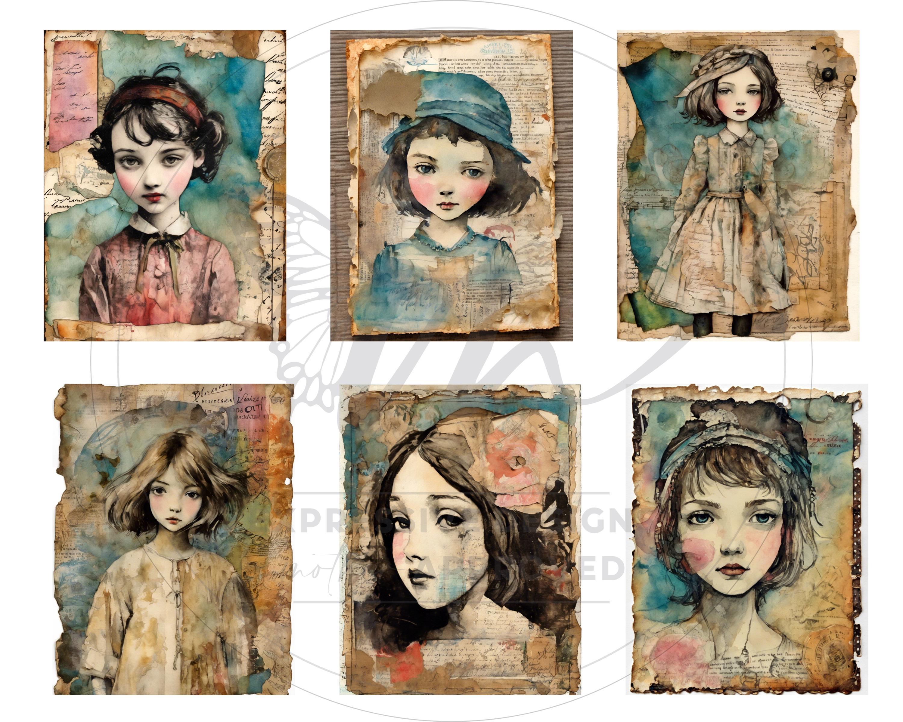 Girls of Curiosity Junk Journal Images, Whimsical Collage Art, Whimsy ...