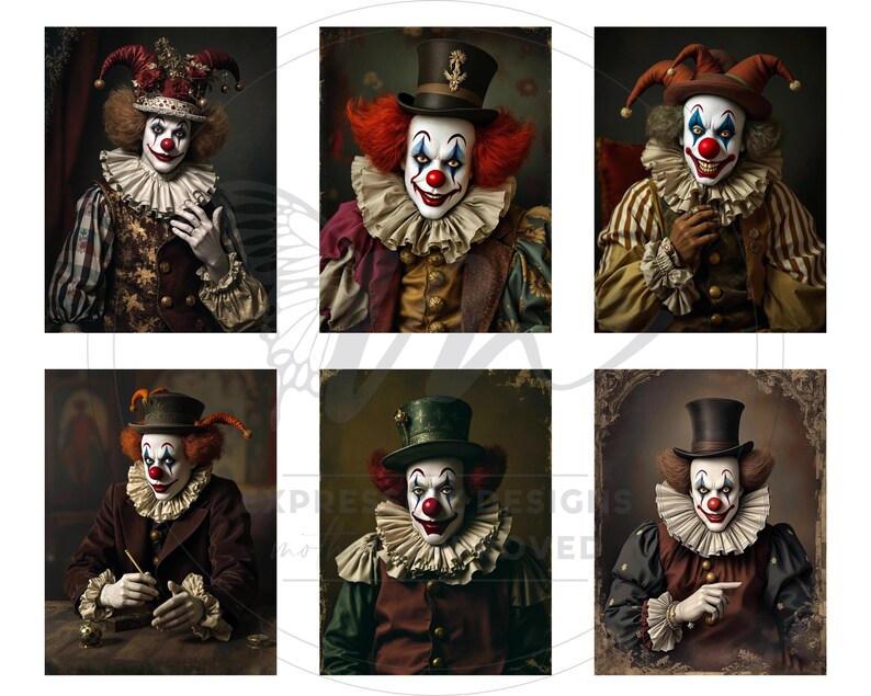 Vintage Clown Images, Printable Junk Journal Ephemera (digital Download ...