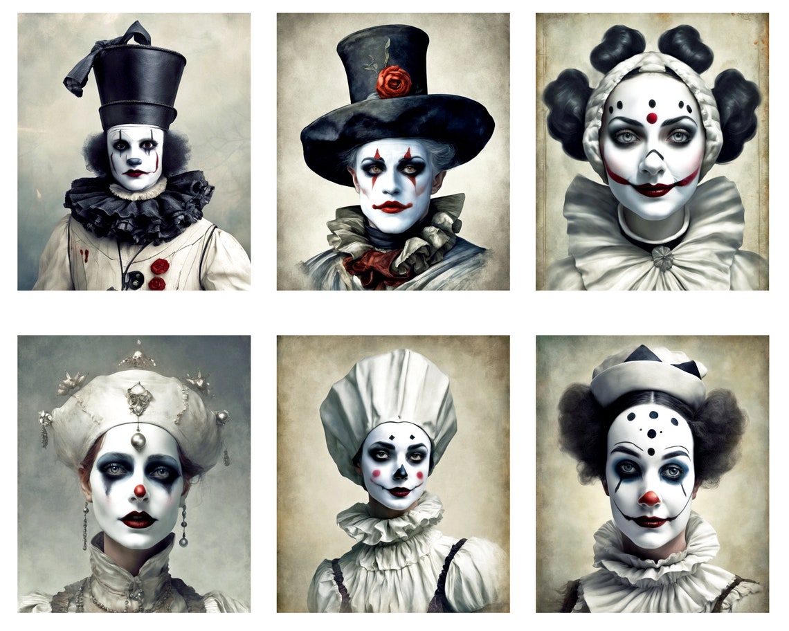 Pierrot Junk Journal Cards, Pierrot Images, French Clown Images, Junk ...