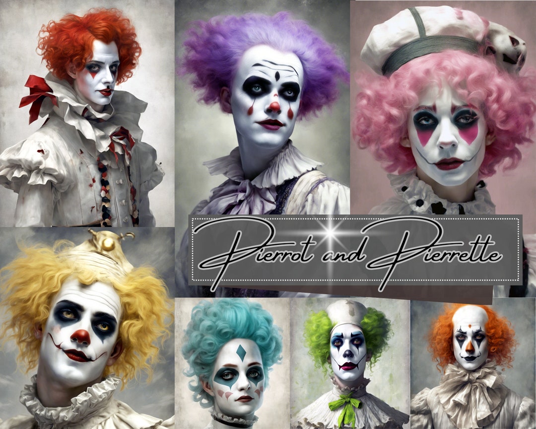 Pierrot Junk Journal Cards, Pierrot Images,french Clown Images, Junk ...