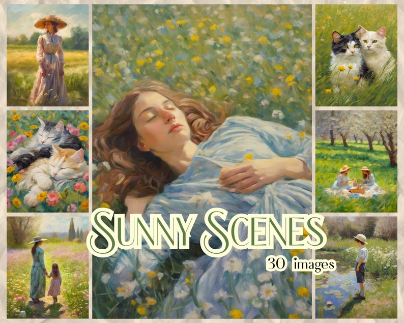 Printable Vintage Spring Images | Set of Spring Images | Country Field ...