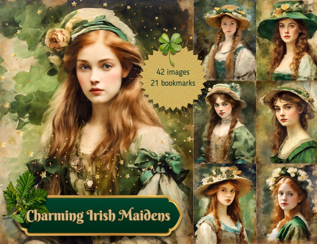 Vintage Saint Patricks Day Images, Vintage Irish Female, Irish Graphics ...