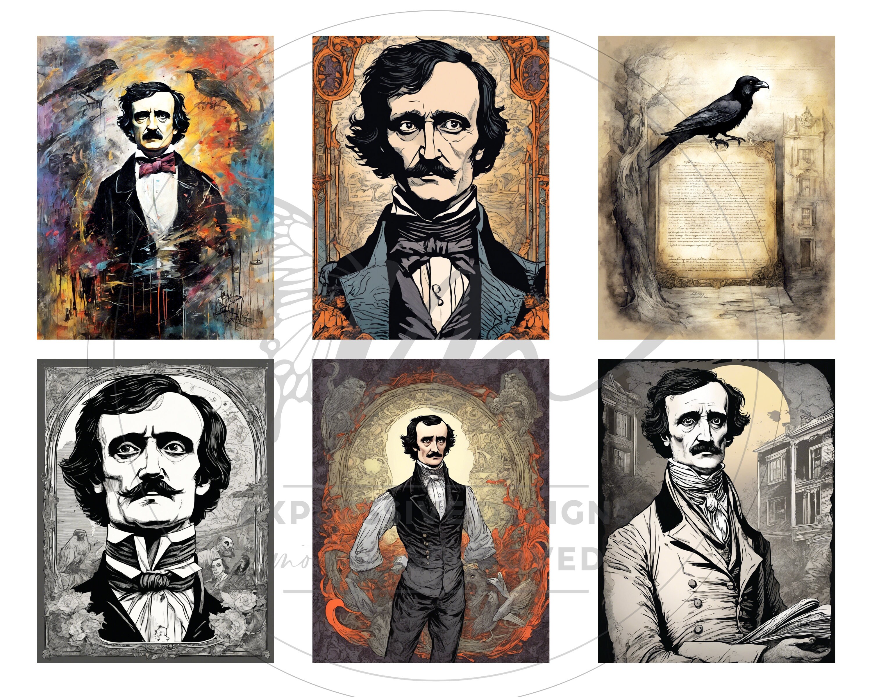 Poe Junk Journal Images, Edgar Allan Poe Images, Poe Digital Art, Poe ...