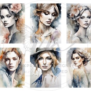 Cover Girls Clip Art, Models Digital Print, Cover Girls Watercolor ...