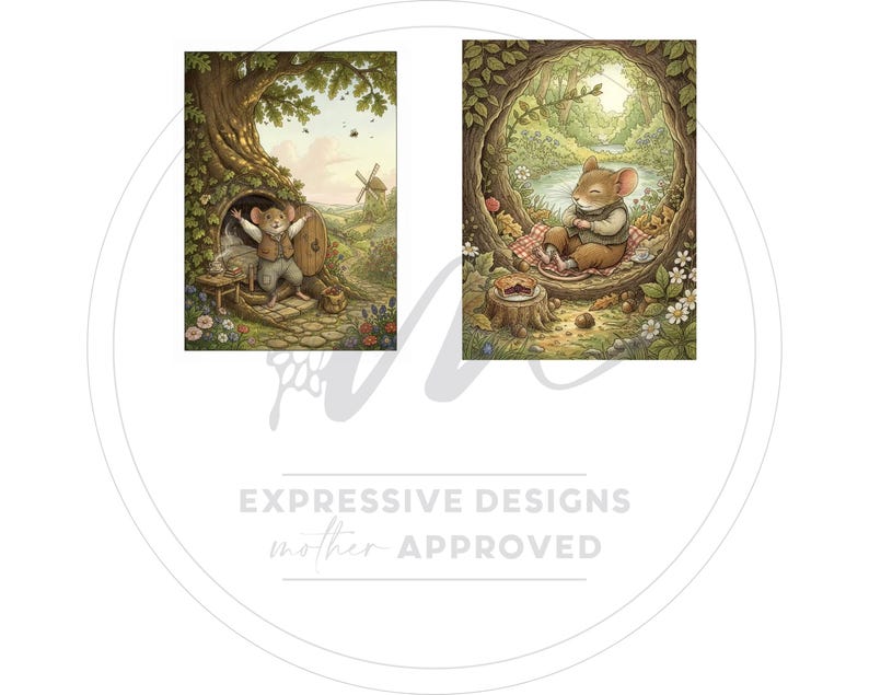 Vintage Storybook Mice Illustrations, Junk Journal Scrapbook Art ...