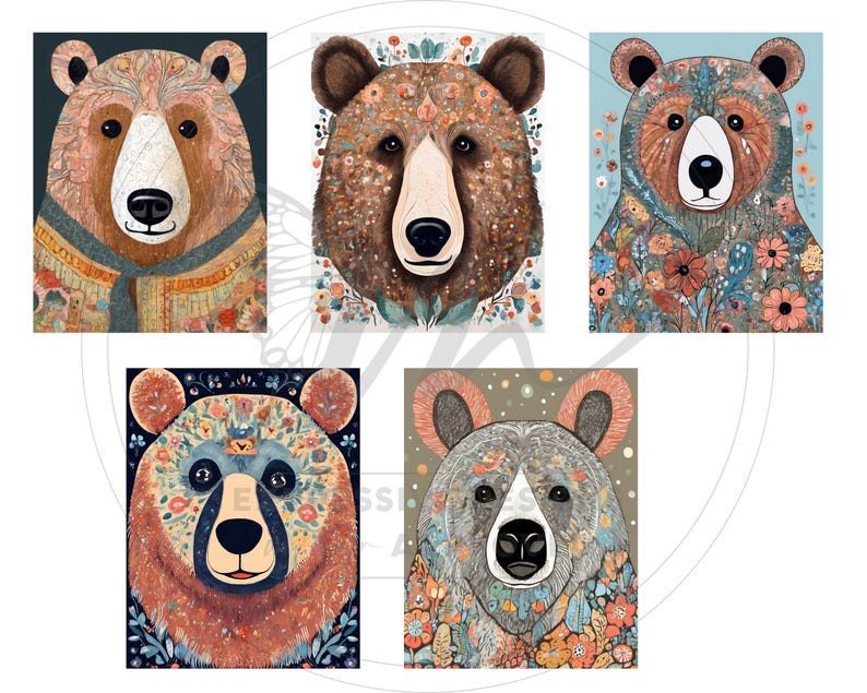 Bear Junk Journal, Bear Images, Bear Digital Art, Bear Printable, Bear ...