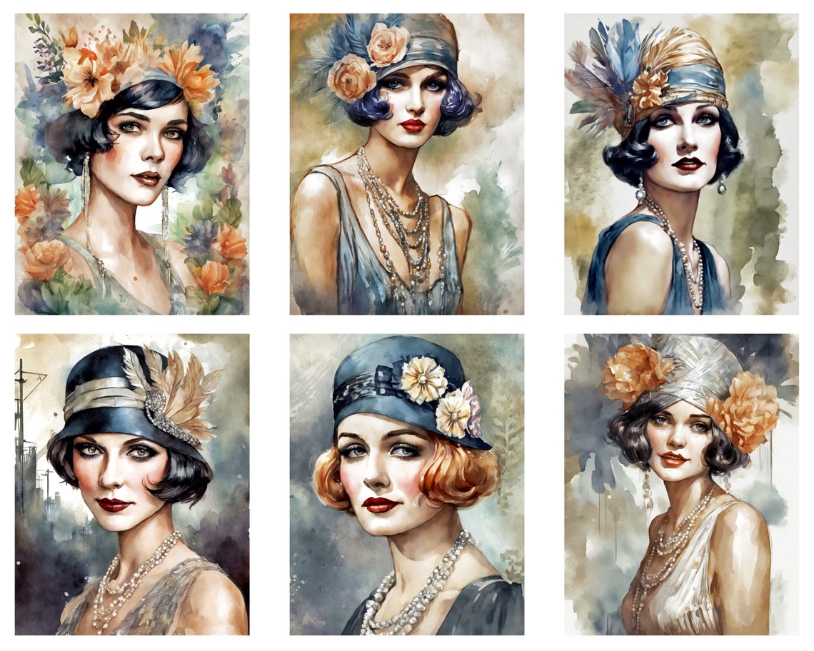 Flapper Junk Journal Cards, Junk Journal Pages, Vintage Graphics ...