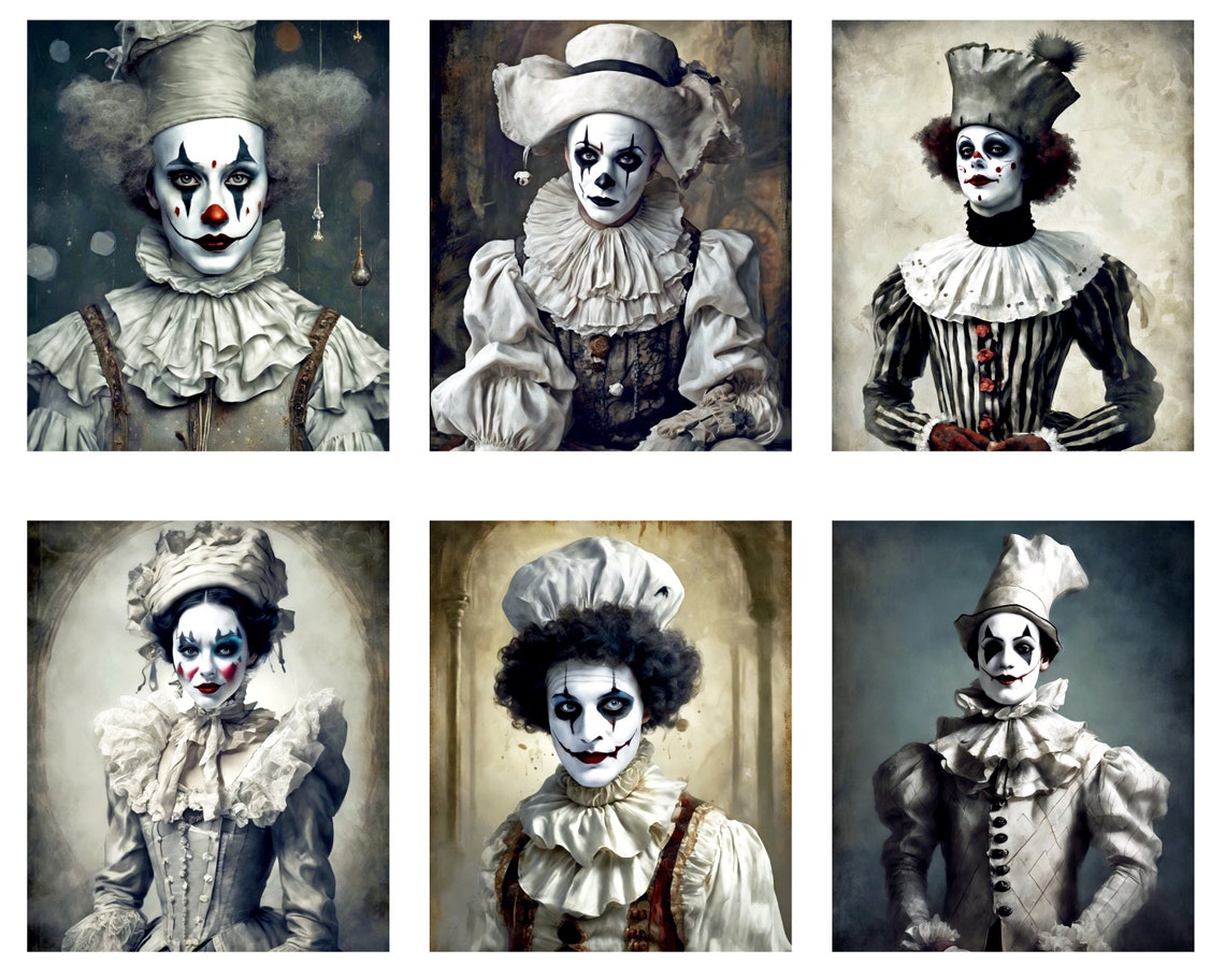 Pierrot Junk Journal Cards, Pierrot Images, French Clown Images, Junk ...