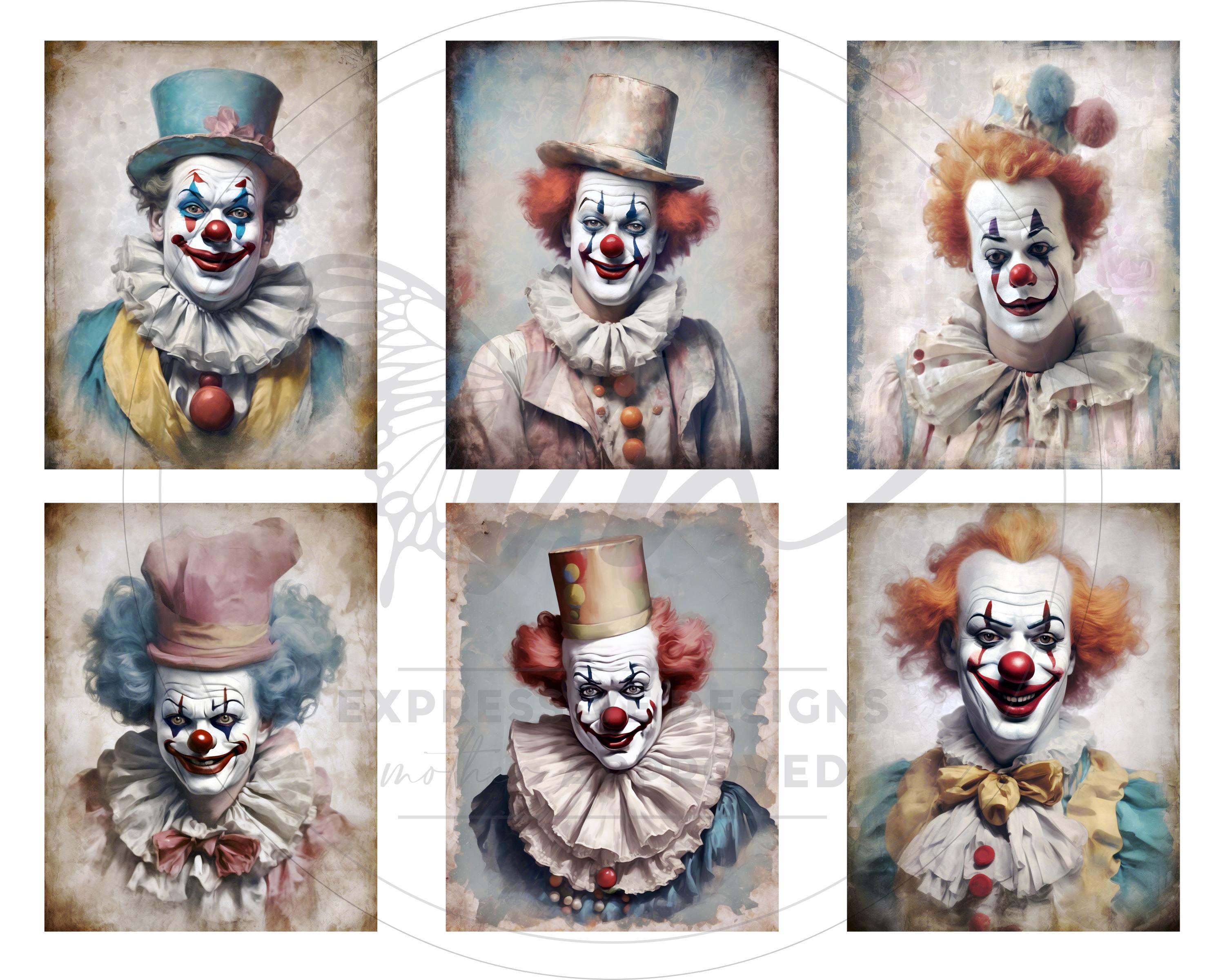 Clown Junk Journal Images, Clown Images, Clown Digital Art, Clown ...