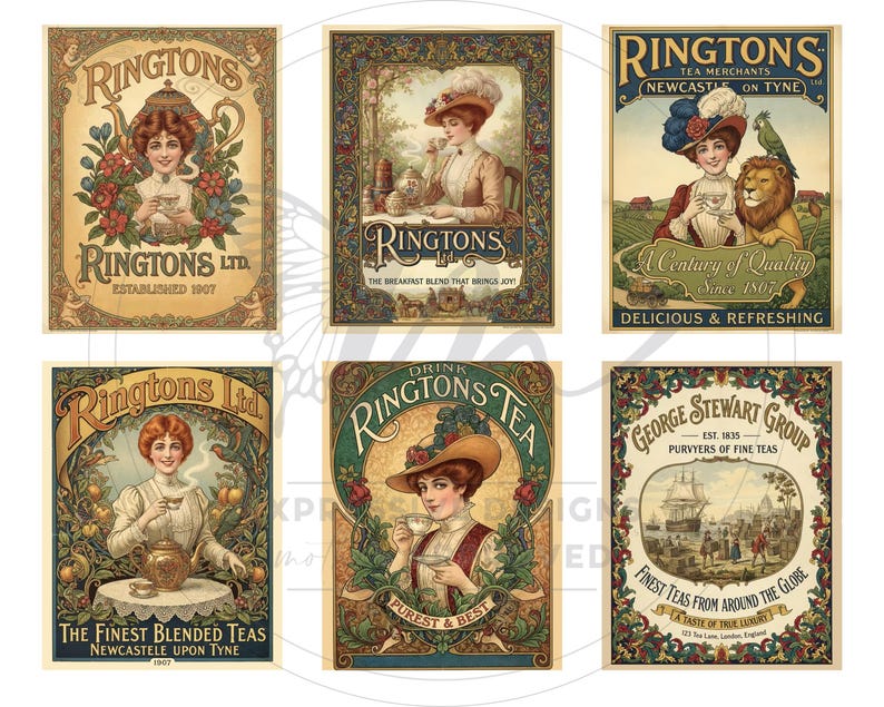 Vintage Tea Ads Ephemera Art Labels (digital Download) - Etsy Australia