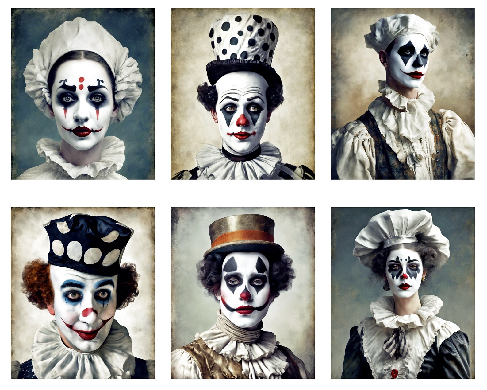 Pierrot Junk Journal Cards, Pierrot Images, French Clown Images, Junk ...