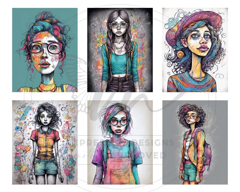 Teen Skool Daze Clip Art, Mixed Media Graphics (digital Download) - Etsy