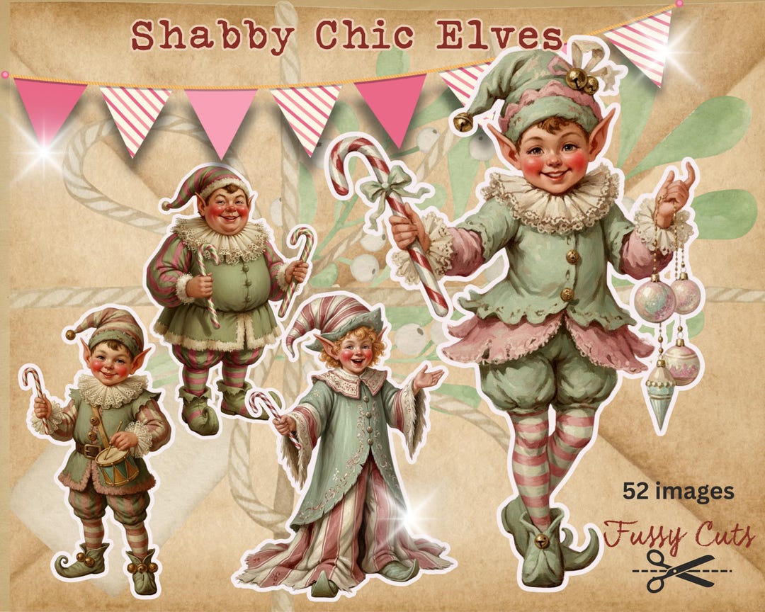Christmas Elf Graphics, Christmas Fussy Cuts, Christmas Scrapbook Art ...