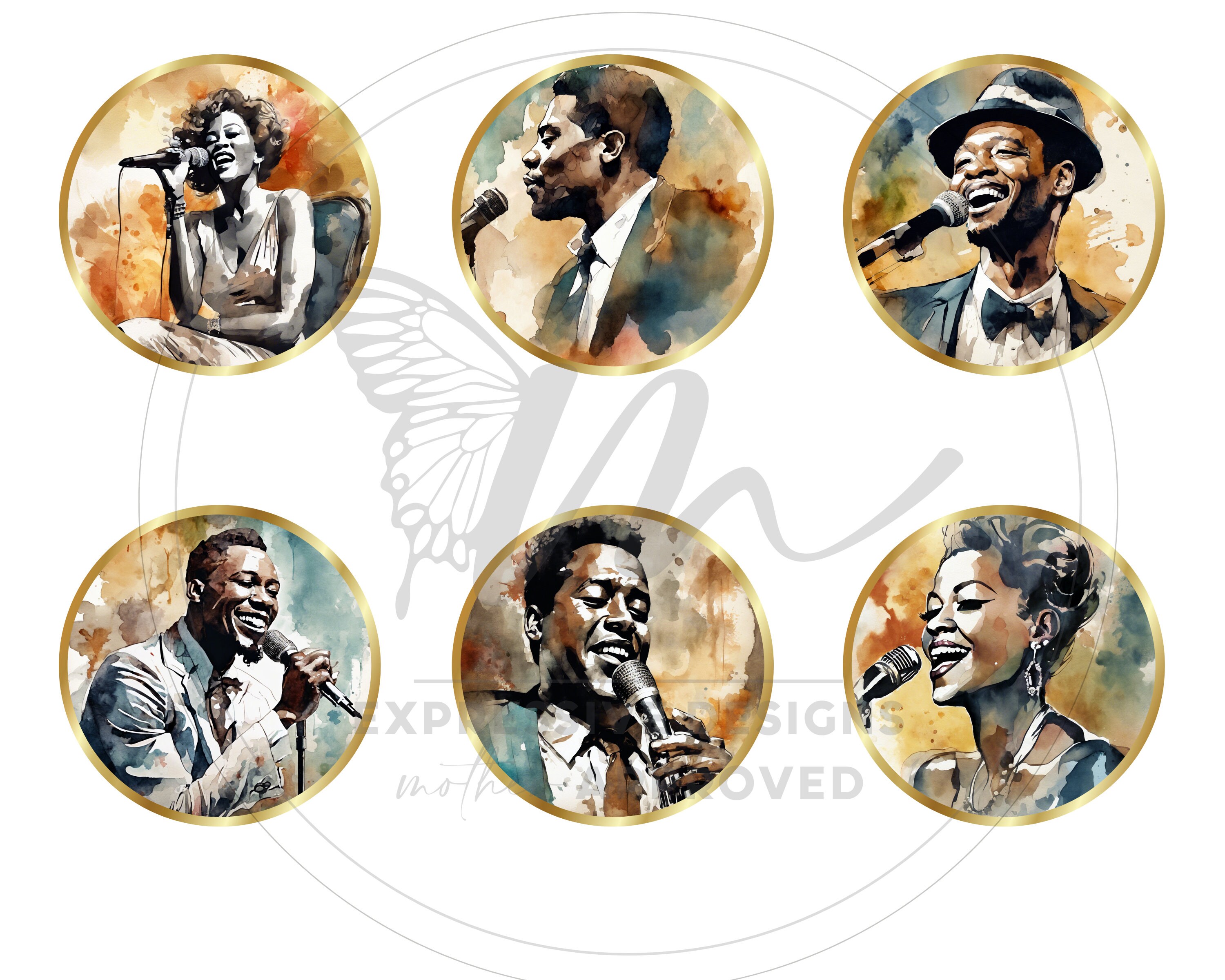 Jazz Singer Watercolor Clipart, Junk Journal Images (digital Download ...