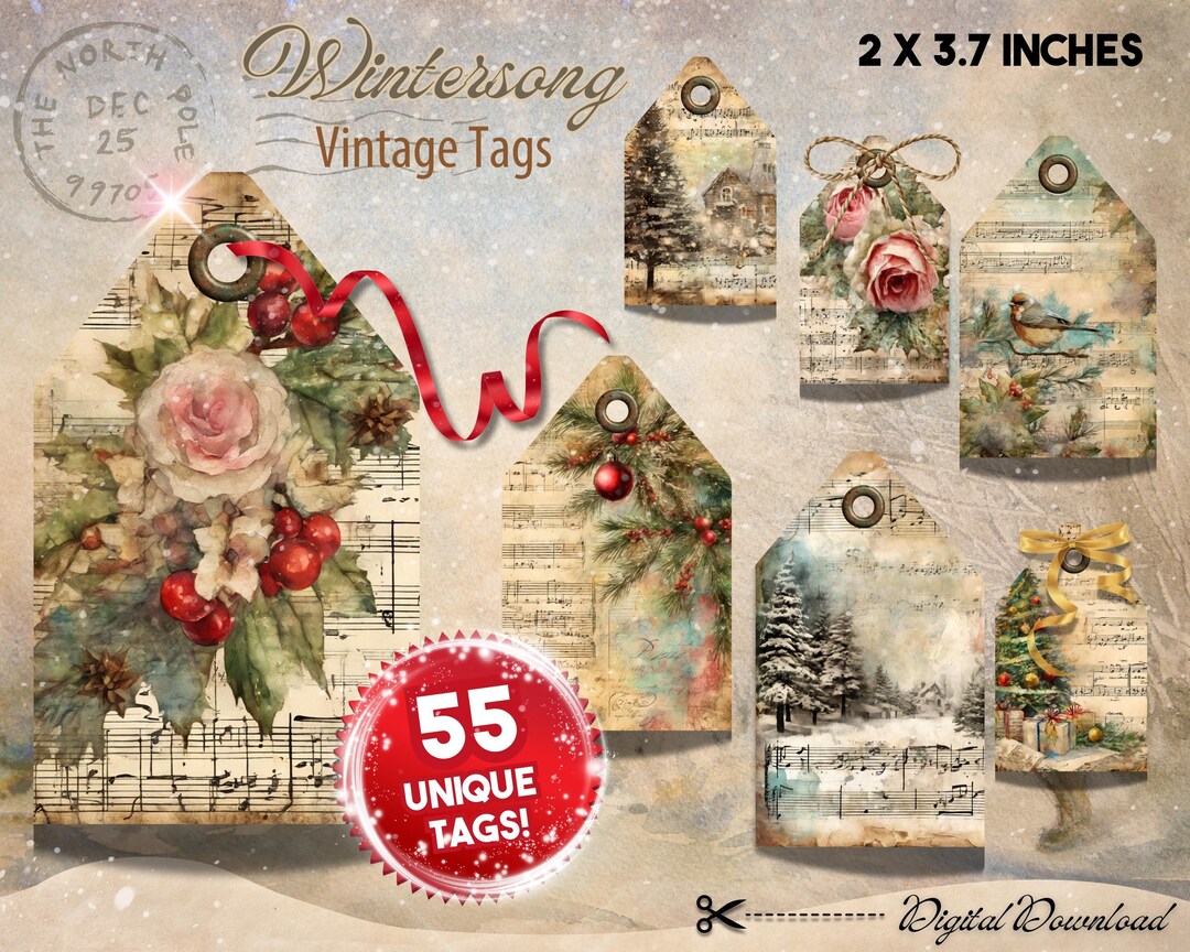 Christmas Tags, Vintage Christmas Images, Christmas Art Tags, Christmas ...