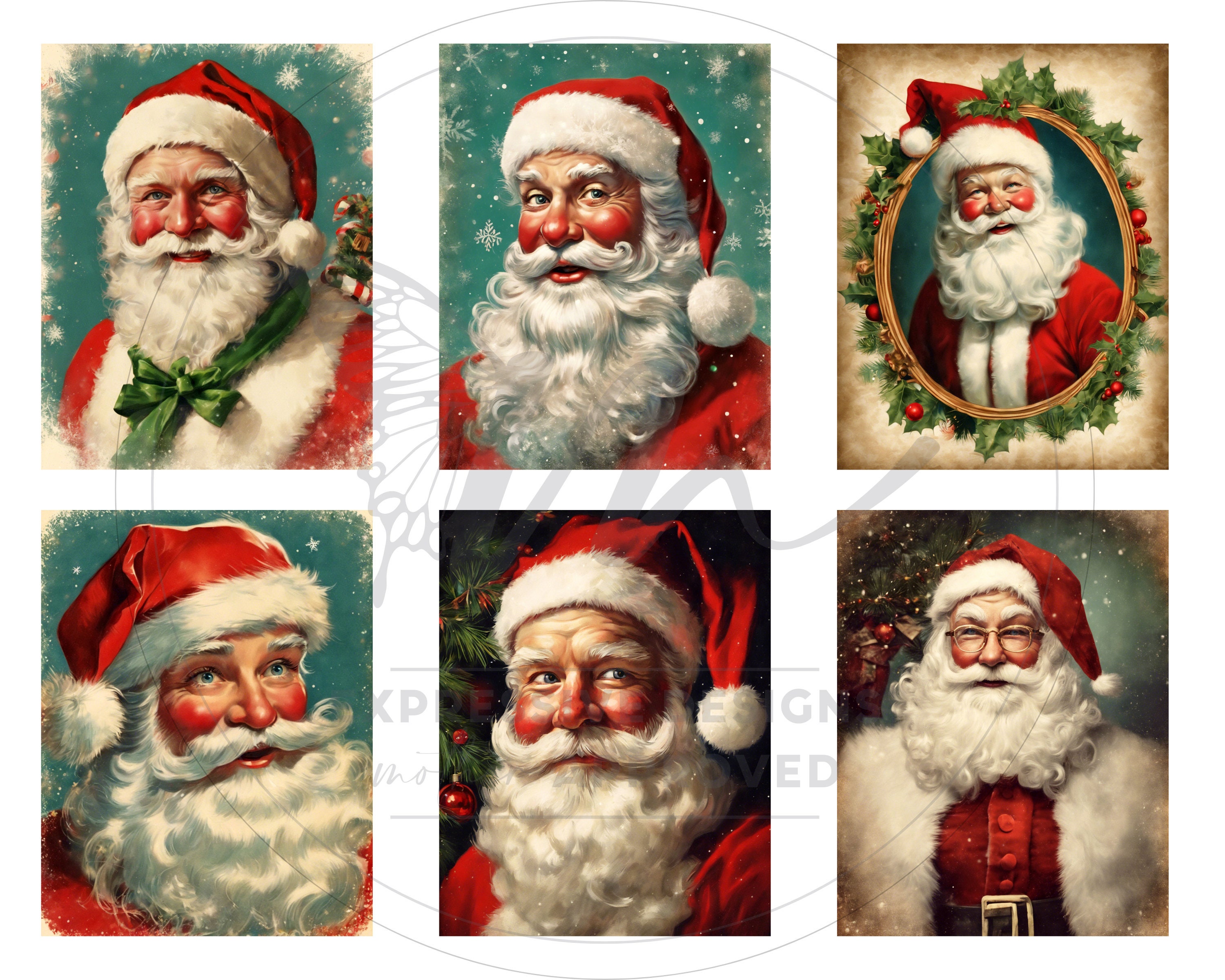 Christmas Junk Journal Images, Christmas Images, Santa Digital Art ...