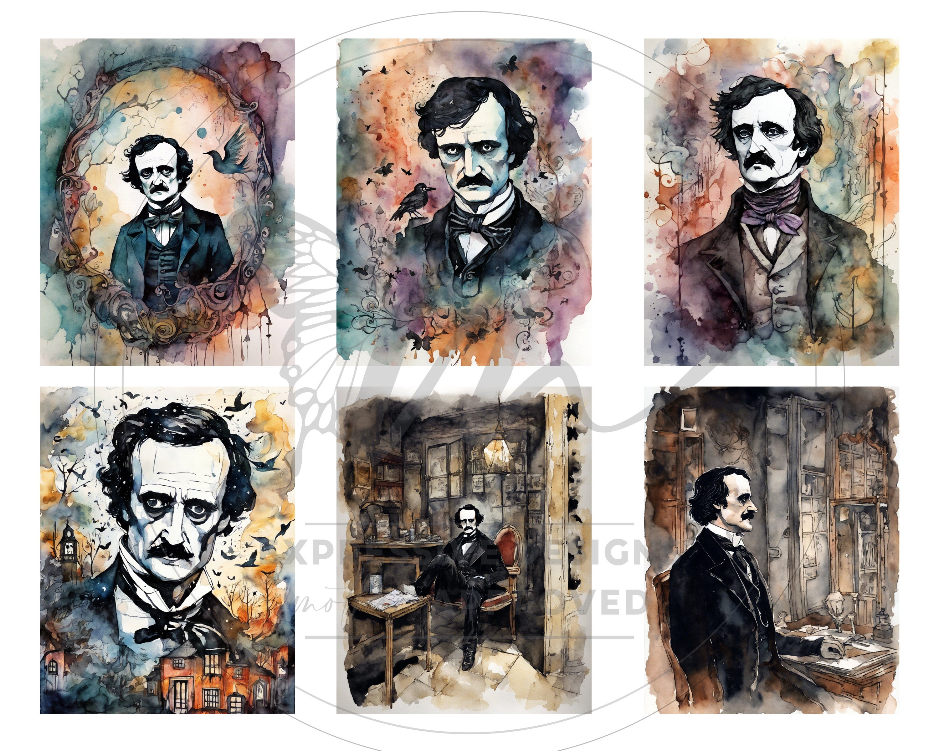 Poe Junk Journal Images, Edgar Allan Poe Images, Poe Digital Art, Poe ...