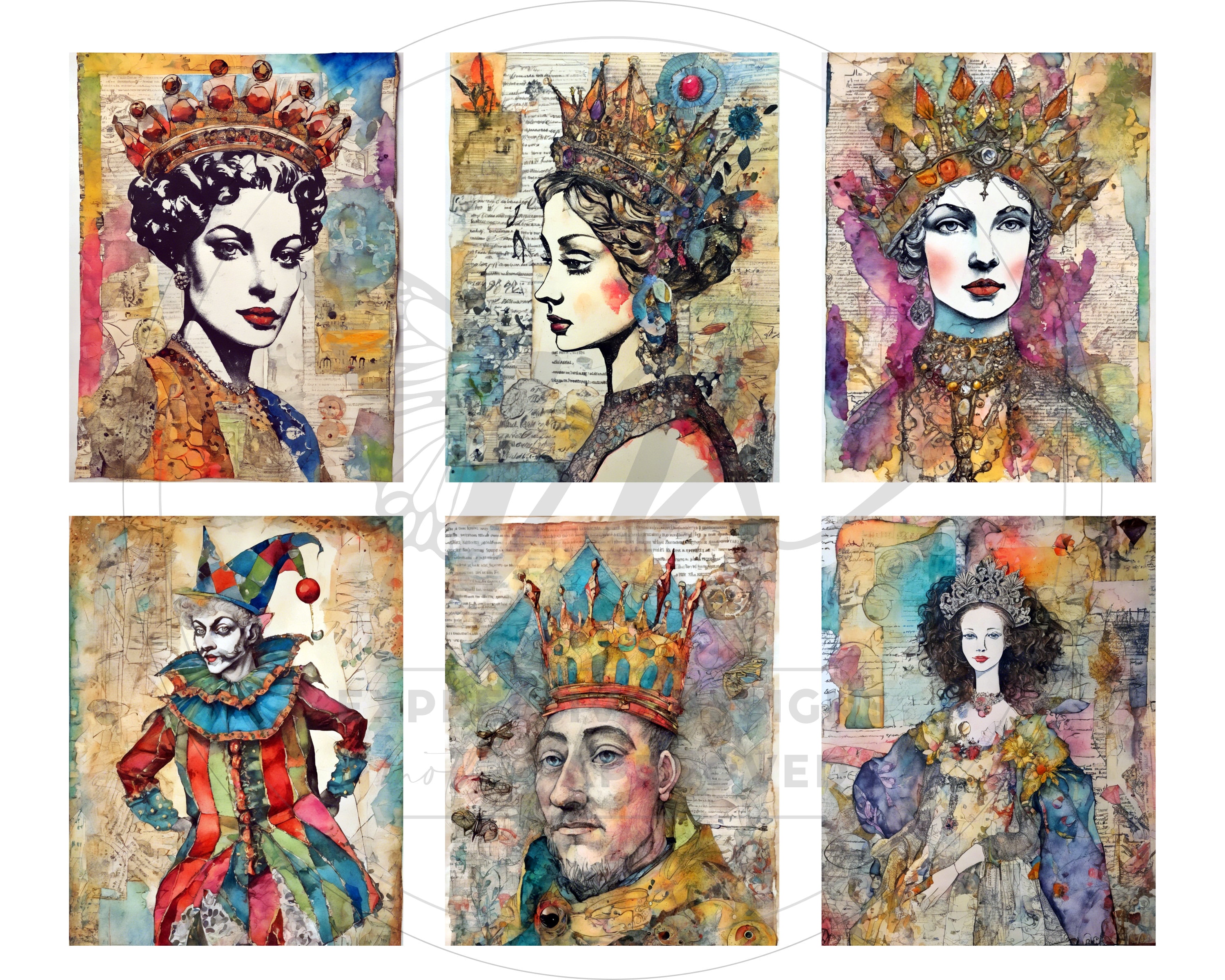 Queen and King Digital Images, Queen Digital Image, King Junk Journal ...