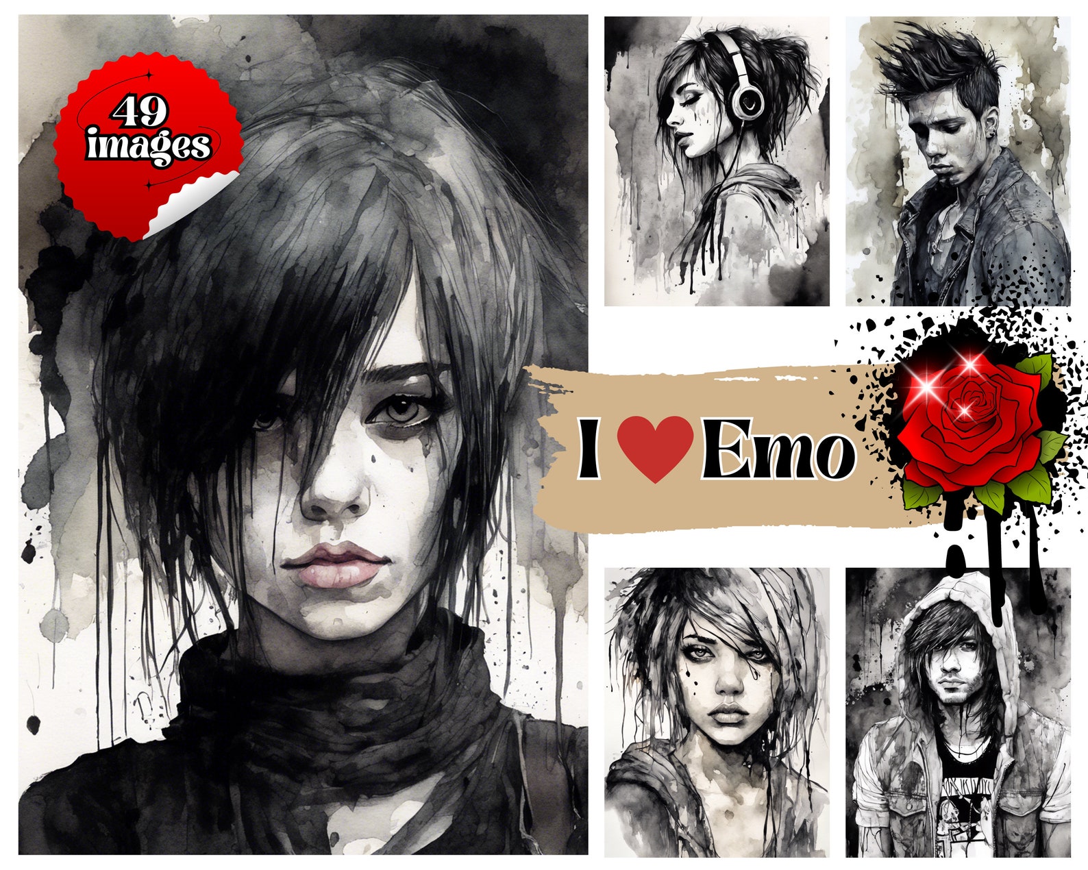 Emo Junk Journal Images, Emo Images, Emo Printable, Emo Fashion ...