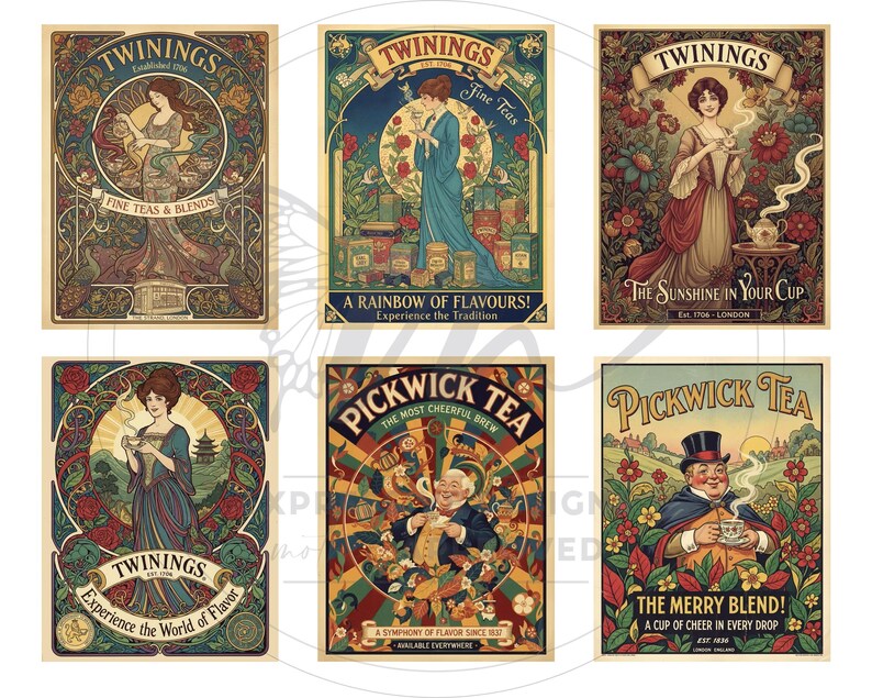 Vintage Tea Ads Ephemera Art Labels (digital Download) - Etsy Australia