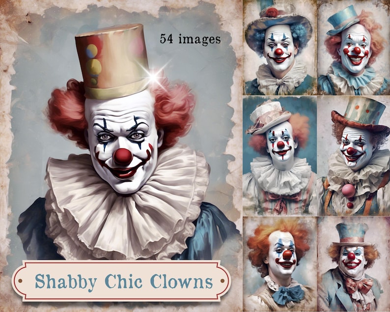 Clown Junk Journal Images, Clown Images, Clown Digital Art, Clown ...