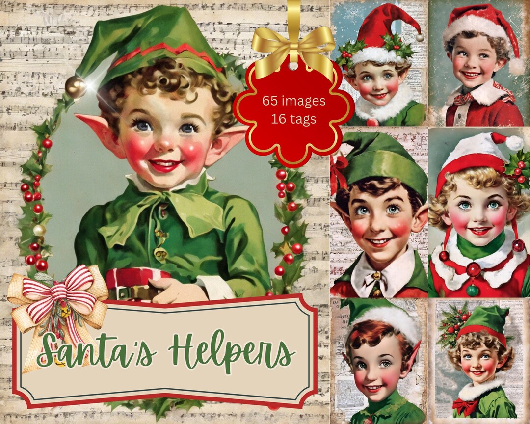 Christmas Elf Images, Christmas Ephemera, Christmas Elf Scrapbook ...