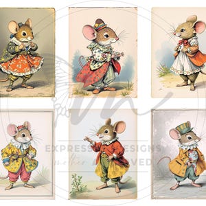 Vintage Mouse Art, Mouse Images, Mouse Digital, Mouse Scrapbook, Mouse ...