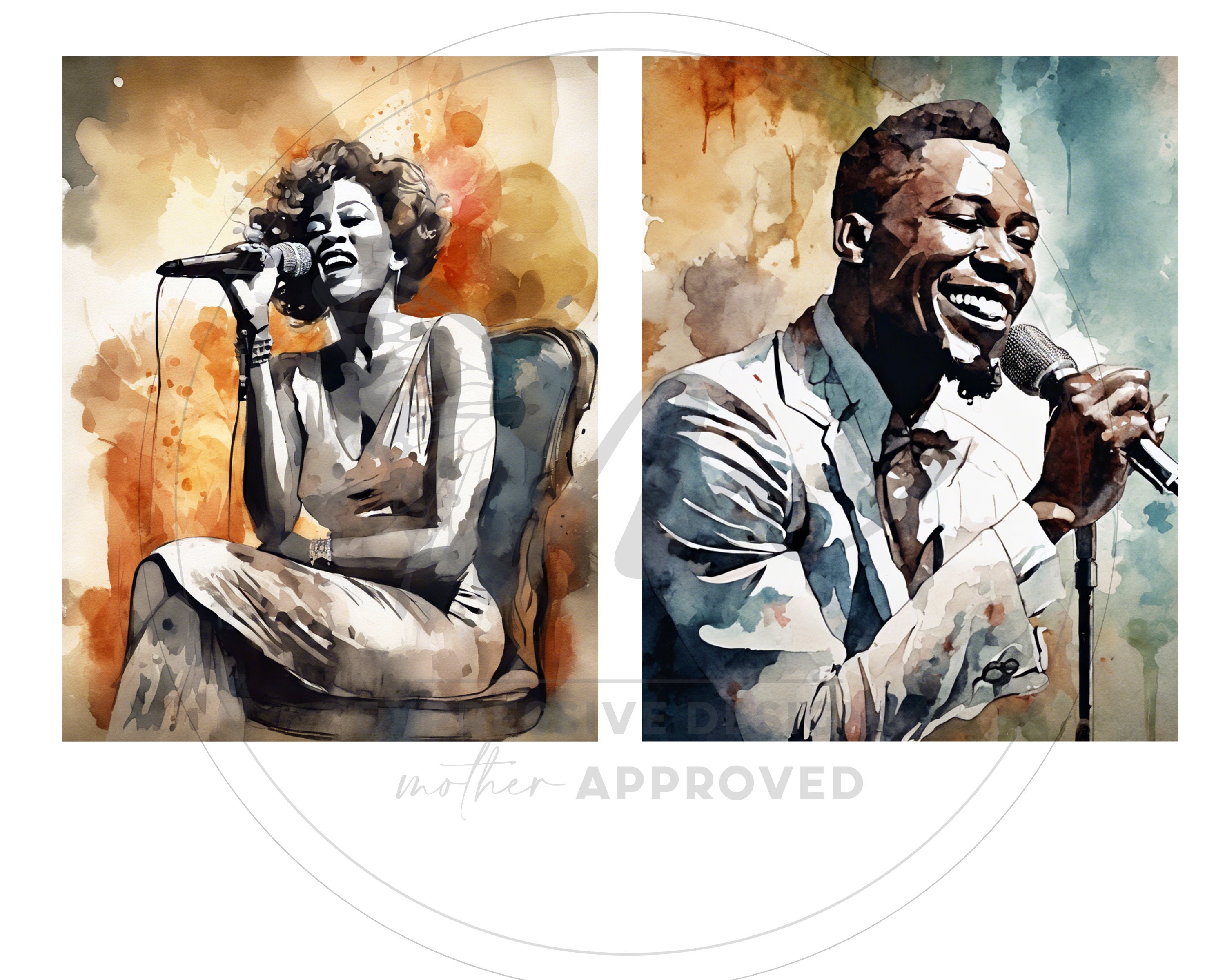 Jazz Singer Watercolor Clipart, Junk Journal Images (digital Download ...
