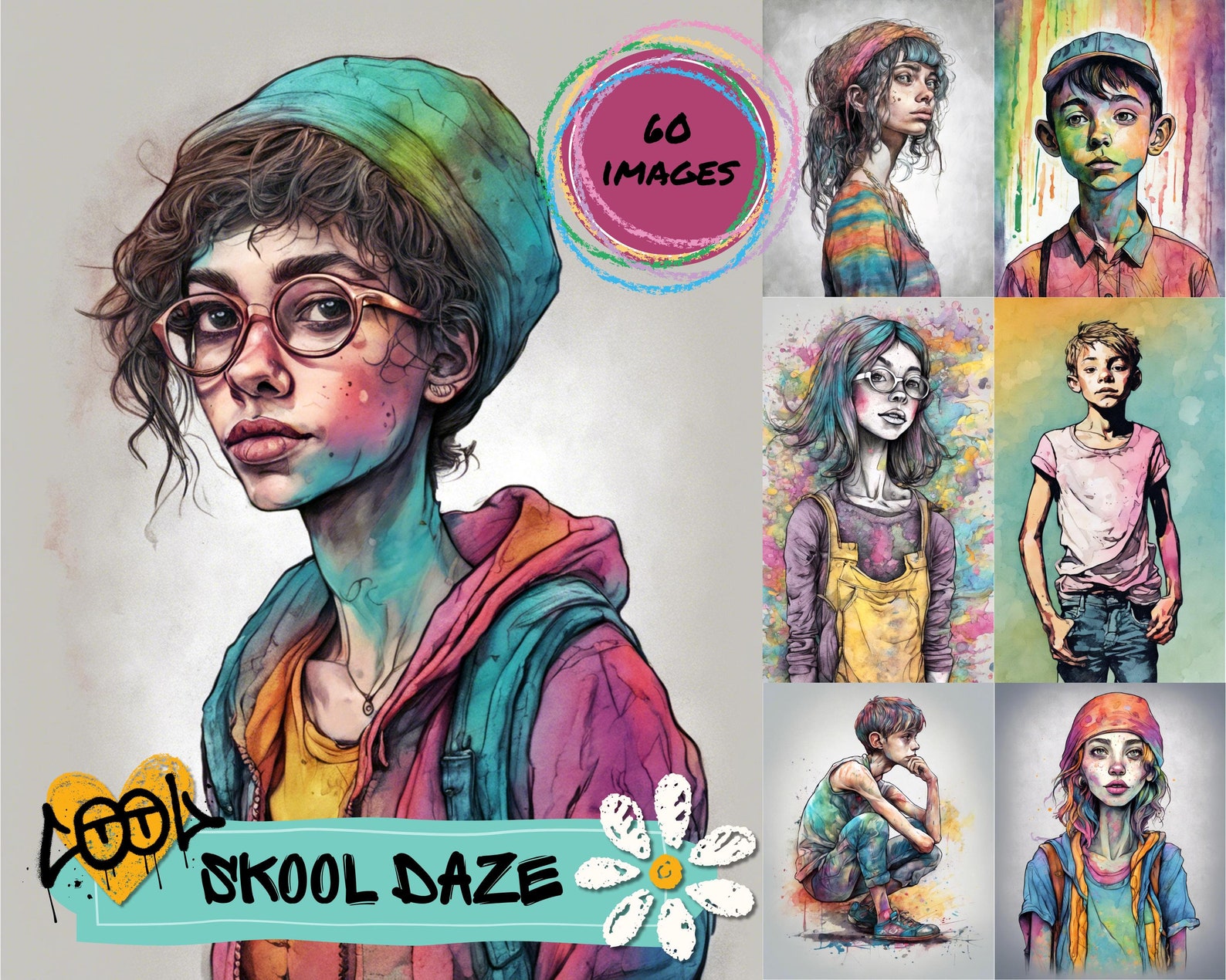 Teen Skool Daze Clip Art, Mixed Media Graphics (digital Download) - Etsy