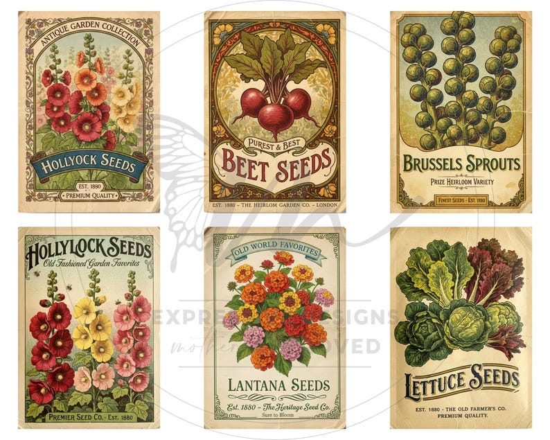 Vintage Seed Packet Images, Scrapbook Junk Journal Art (digital ...
