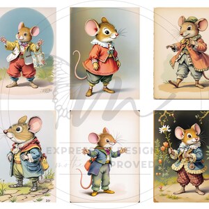 Vintage Mouse Art, Mouse Images, Mouse Digital, Mouse Scrapbook, Mouse ...