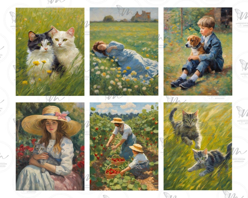 Printable Vintage Spring Images | Set of Spring Images | Country Field ...