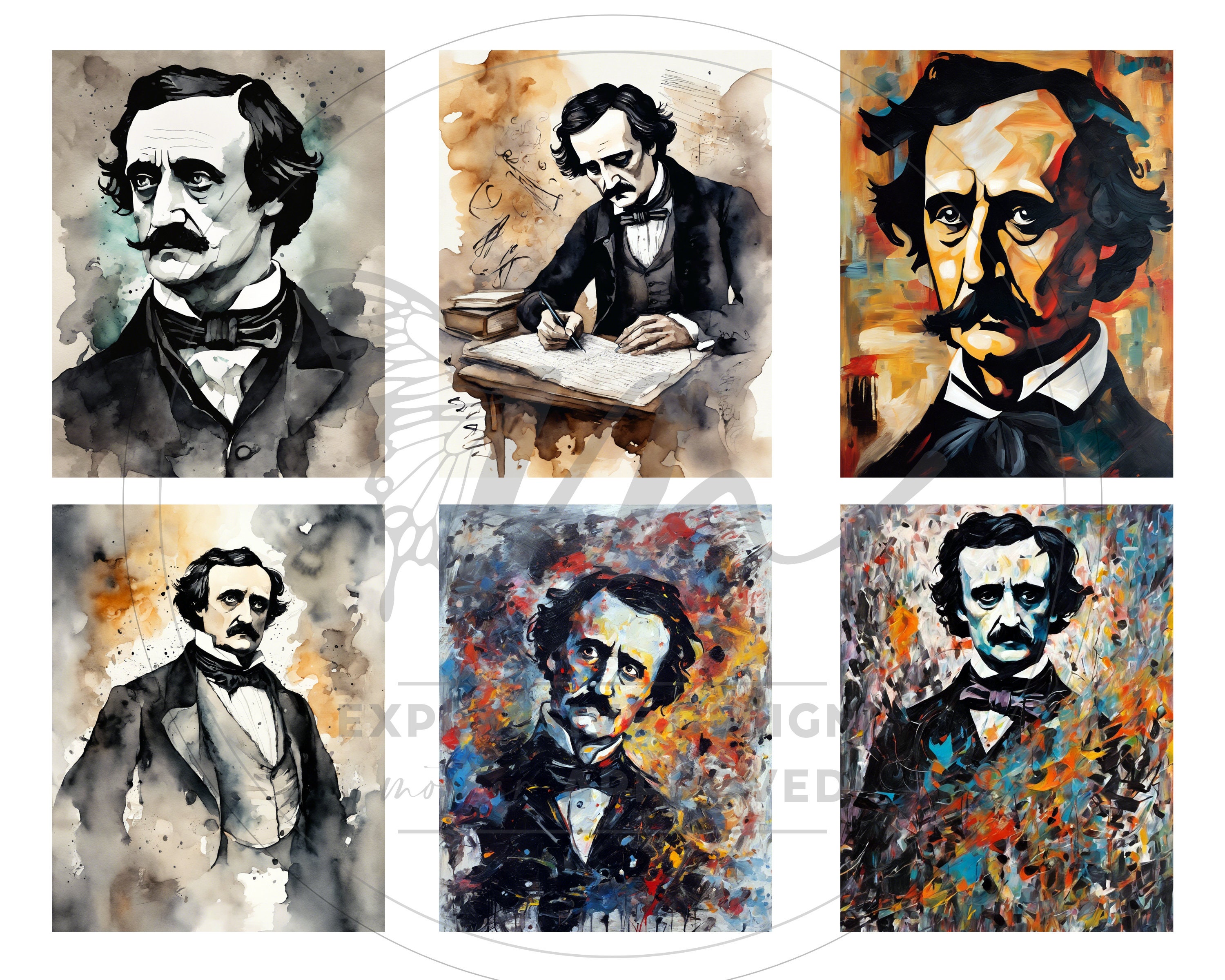 Poe Junk Journal Images, Edgar Allan Poe Images, Poe Digital Art, Poe ...