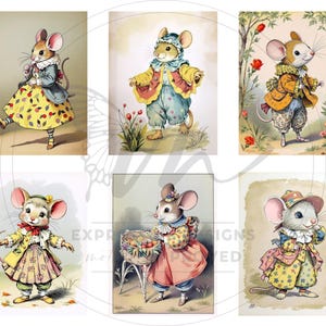 Vintage Mouse Art, Mouse Images, Mouse Digital, Mouse Scrapbook, Mouse ...