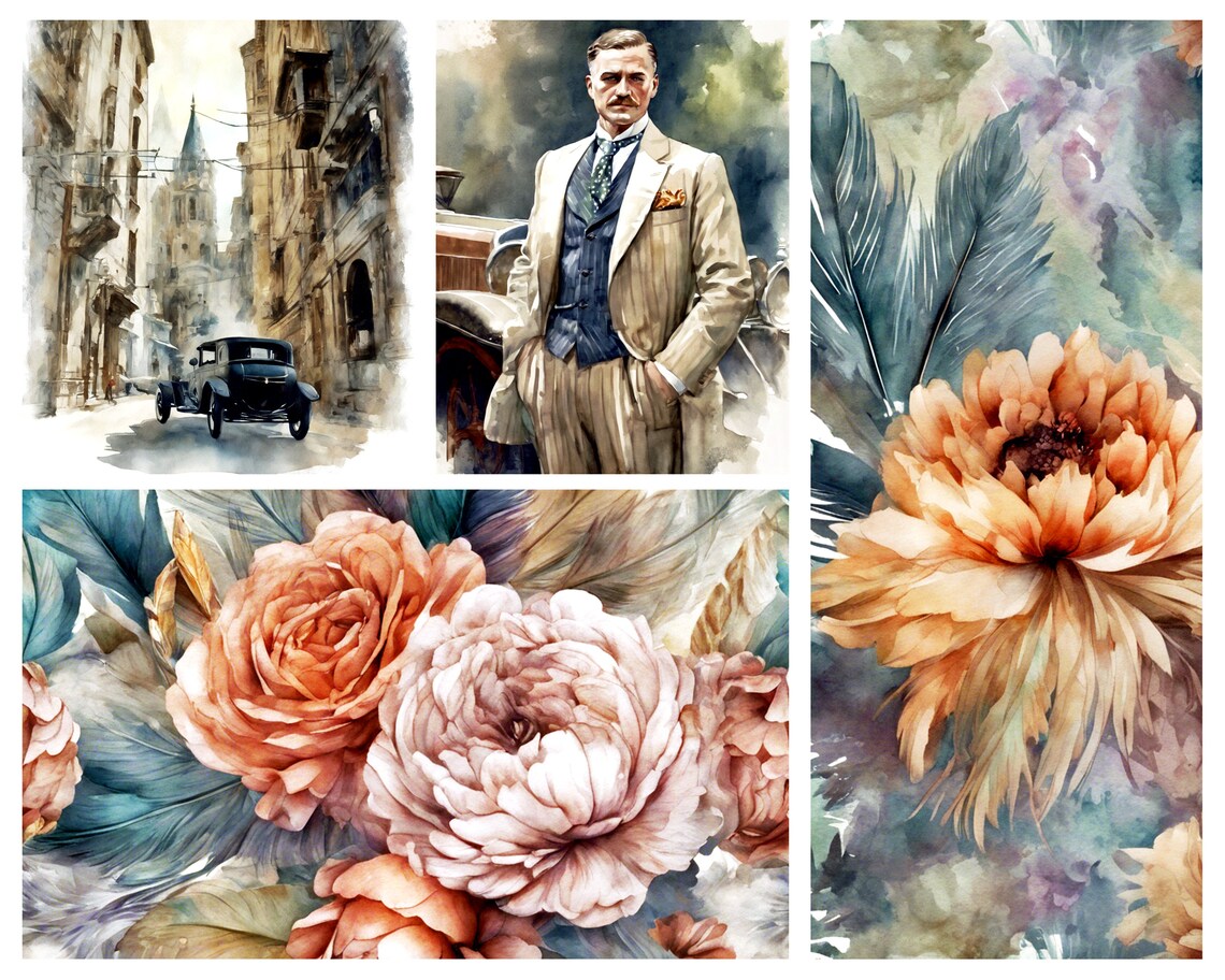 Flapper Junk Journal Cards, Junk Journal Pages, Vintage Graphics ...