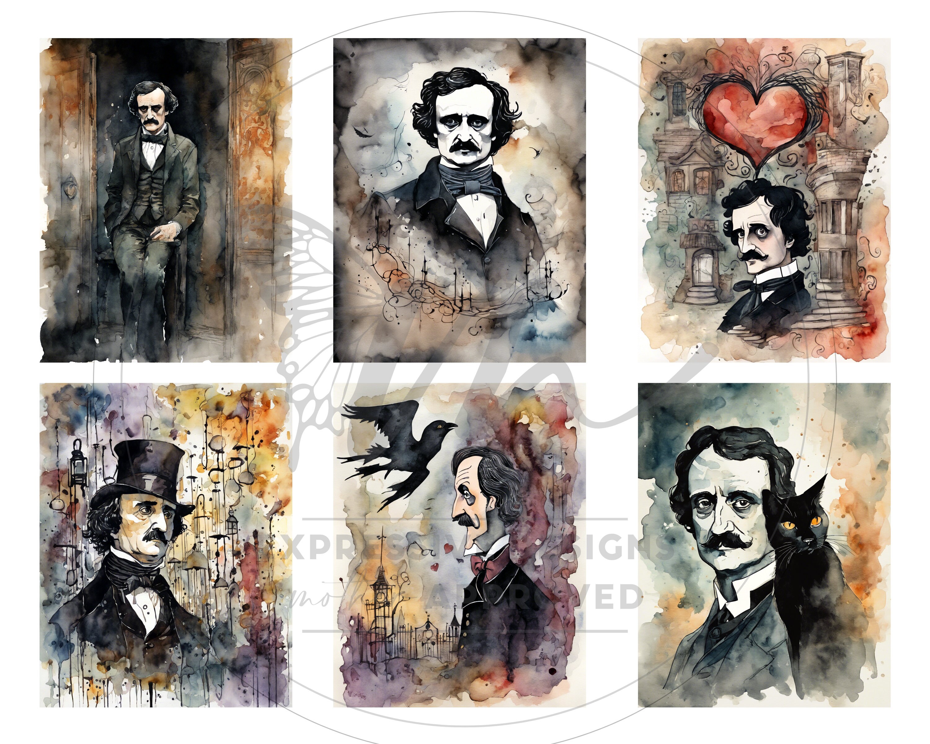 Poe Junk Journal Images, Edgar Allan Poe Images, Poe Digital Art, Poe ...