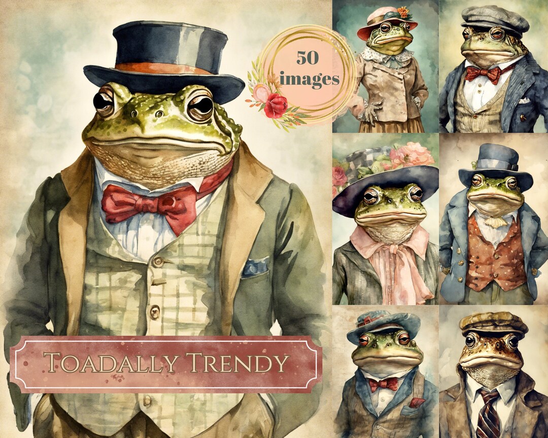 Toad Junk Journal, Toad Images, Toad Digital Art, Toad Printable, Toad ...