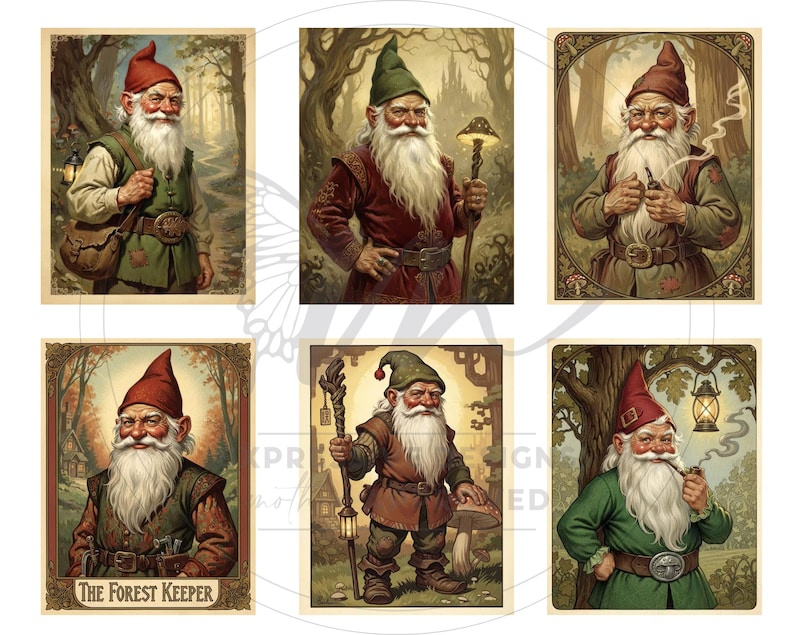 Vintage Gnome Graphics, Storybook Elders, Junk Journal Art (digital ...