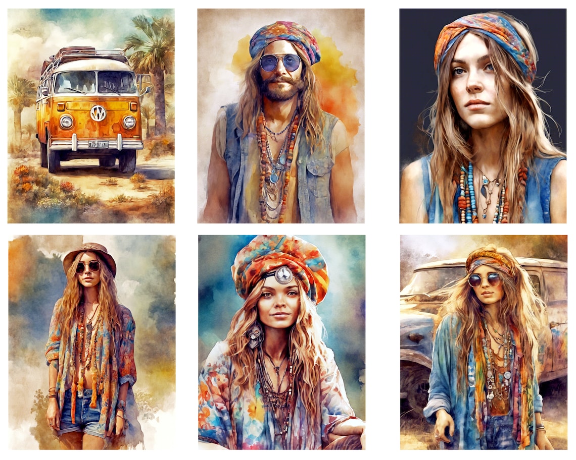 Hippies Junk Journal Images, Hippie Images, Hippie Printable Images ...