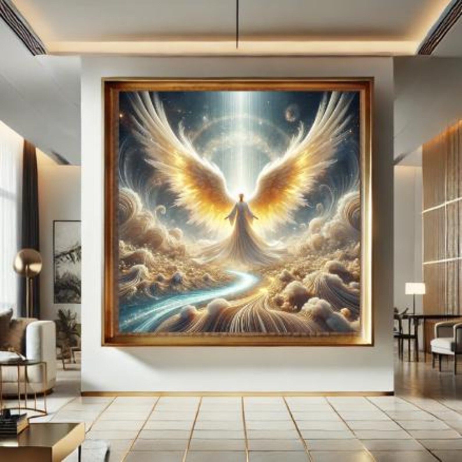 Golden Angel Wings Religious Christian Art Faith-inspired Wall Decor ...