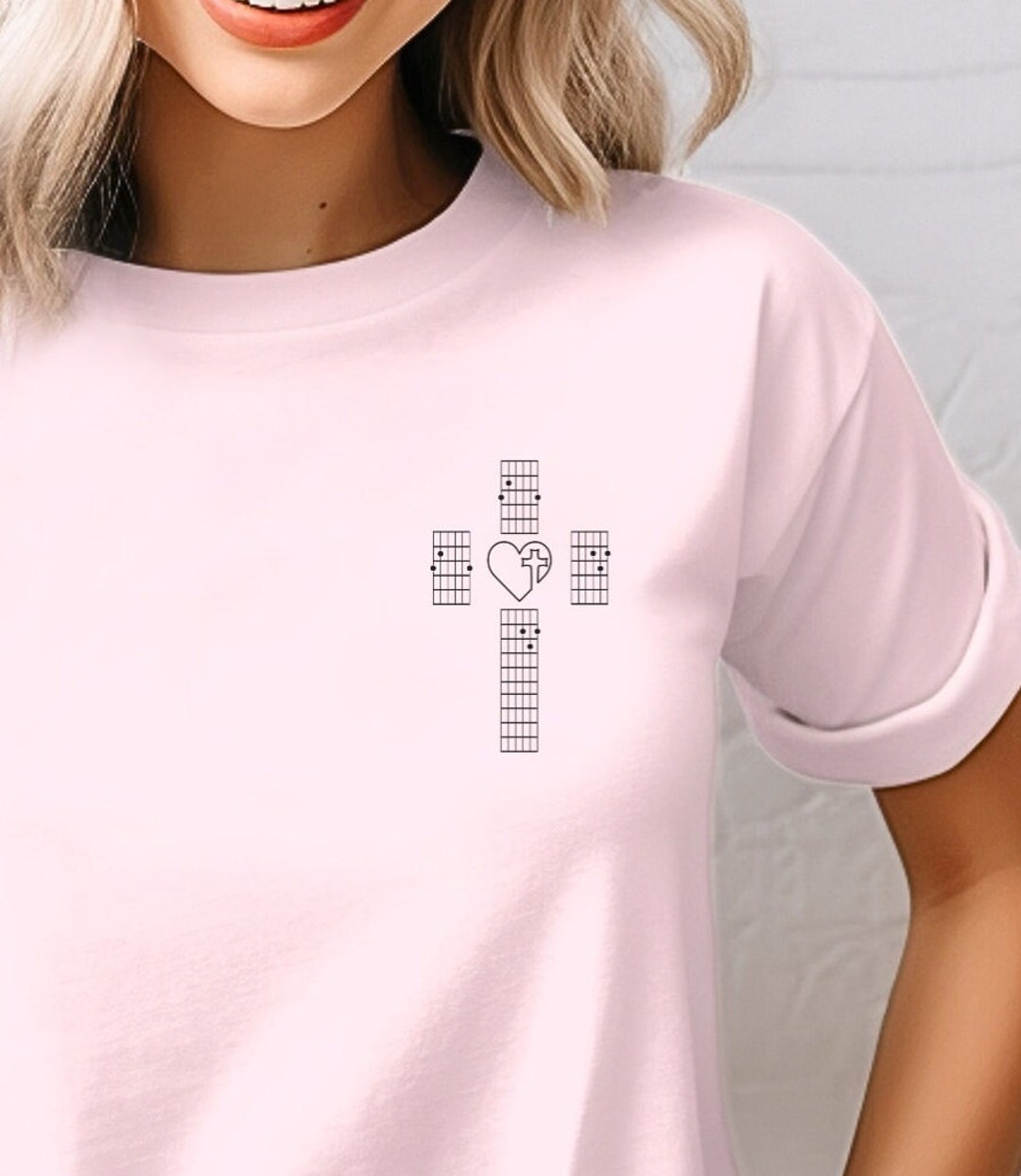 Guitar Shirt for Christian Guitarist,guitar Chord Cross Worship Shirt ...