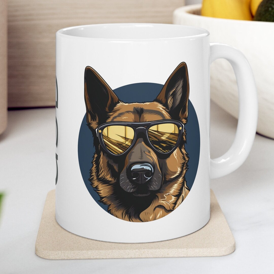 German Shepherd Theme Ceramic Mug Unique Gift for Dog Enthusiasts Dog ...