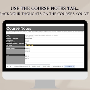 Complete Continuing Education Tracker for Professional Development Easy Google Sheets Template ...