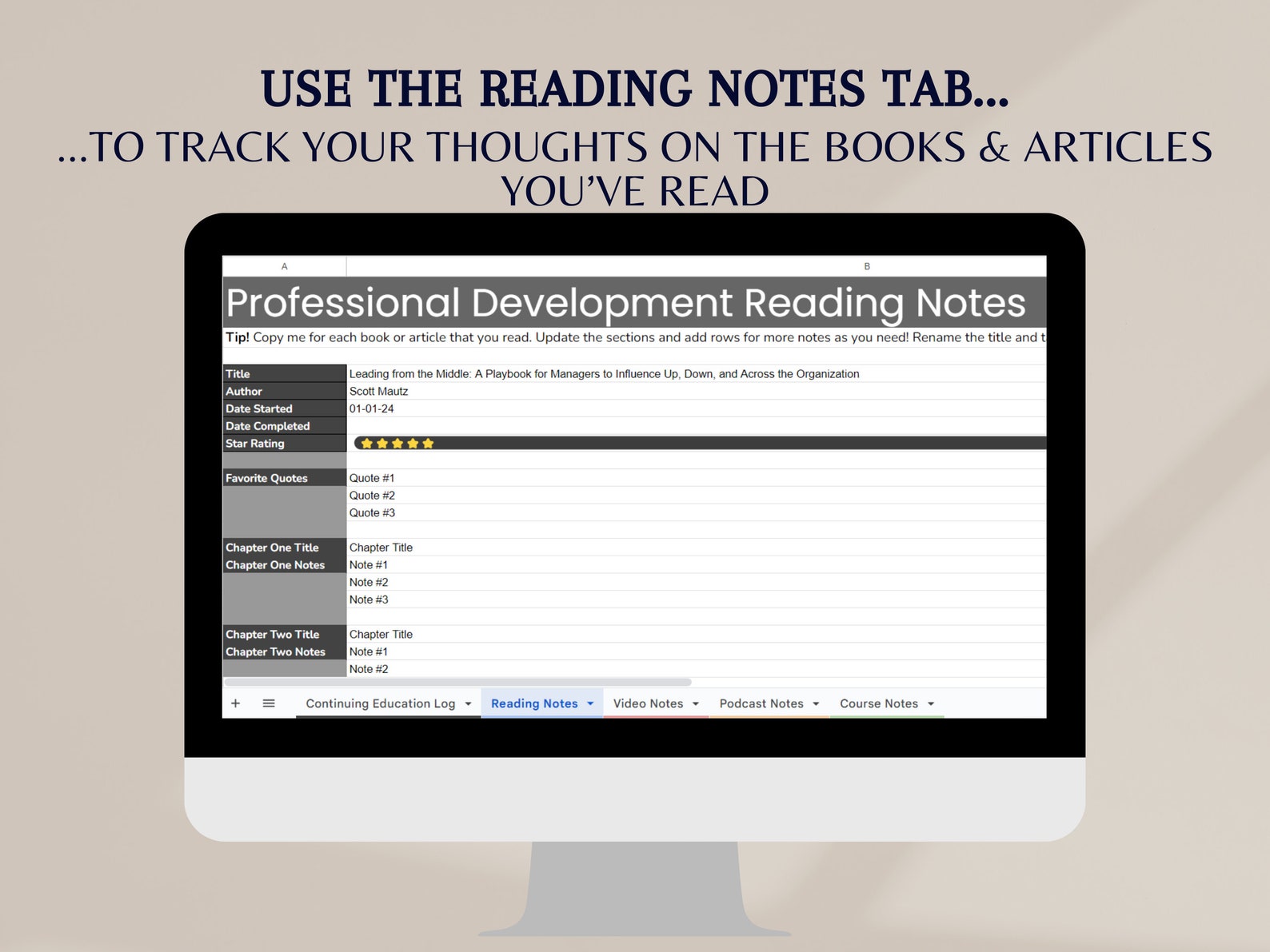 Complete Continuing Education Tracker for Professional Development Easy ...